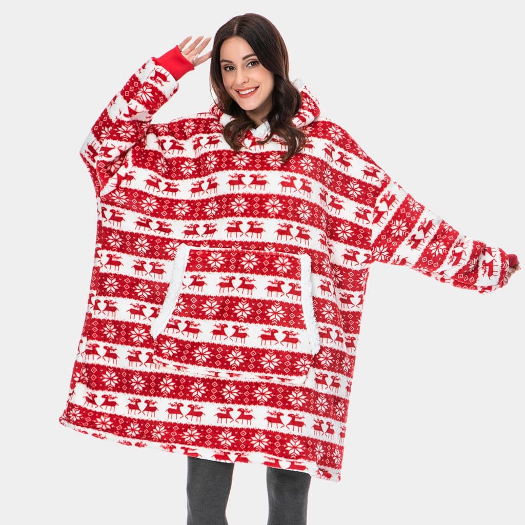 Sweat plaid Noel rouge - Pull Plaid - Meilleur Sweat Plaid - Hoodie Bear